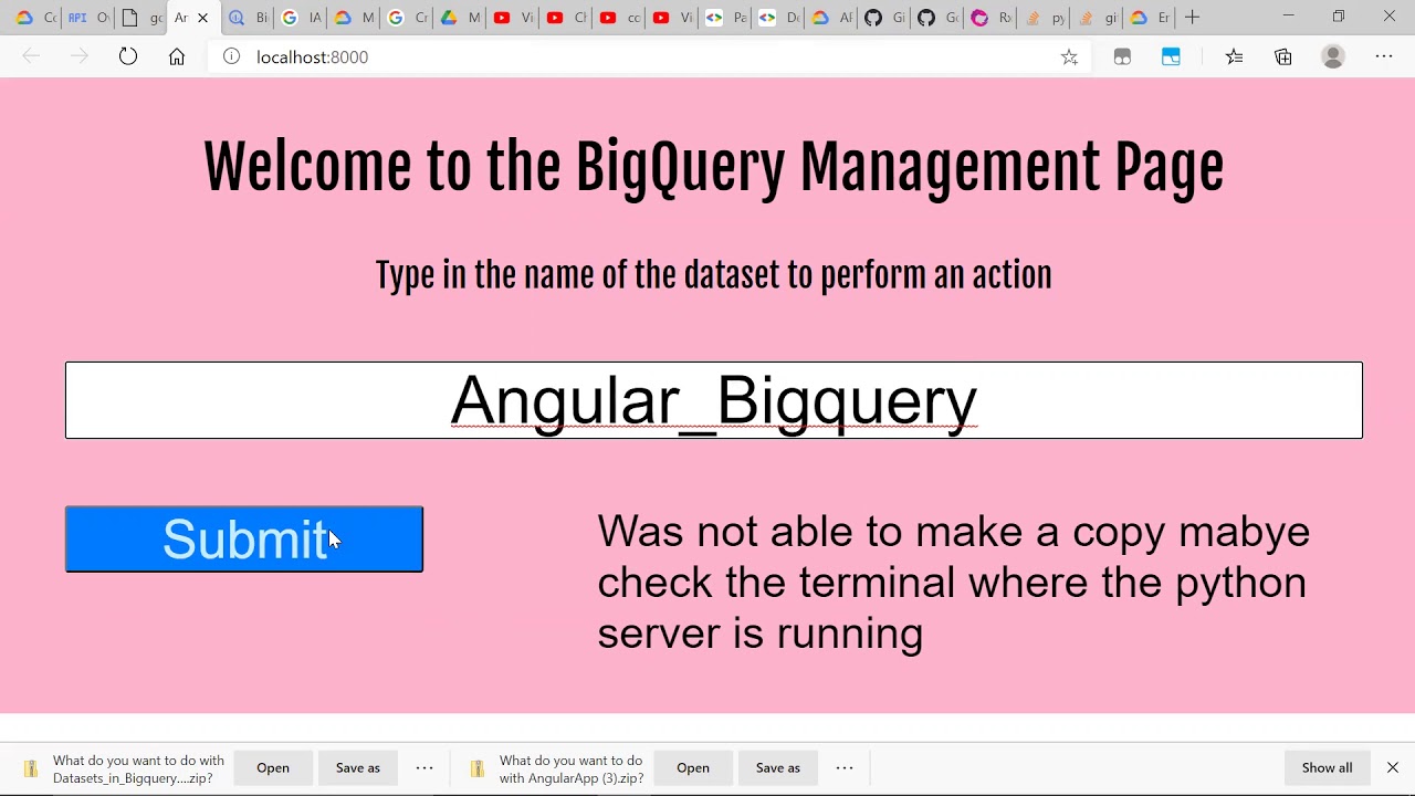 Datasets with Google Bigquery API