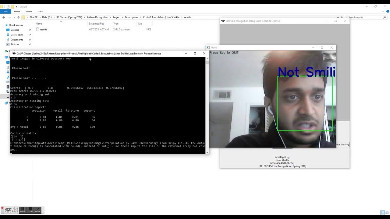 Facial Expression Recognition Using Scikit-learn & OpenCV