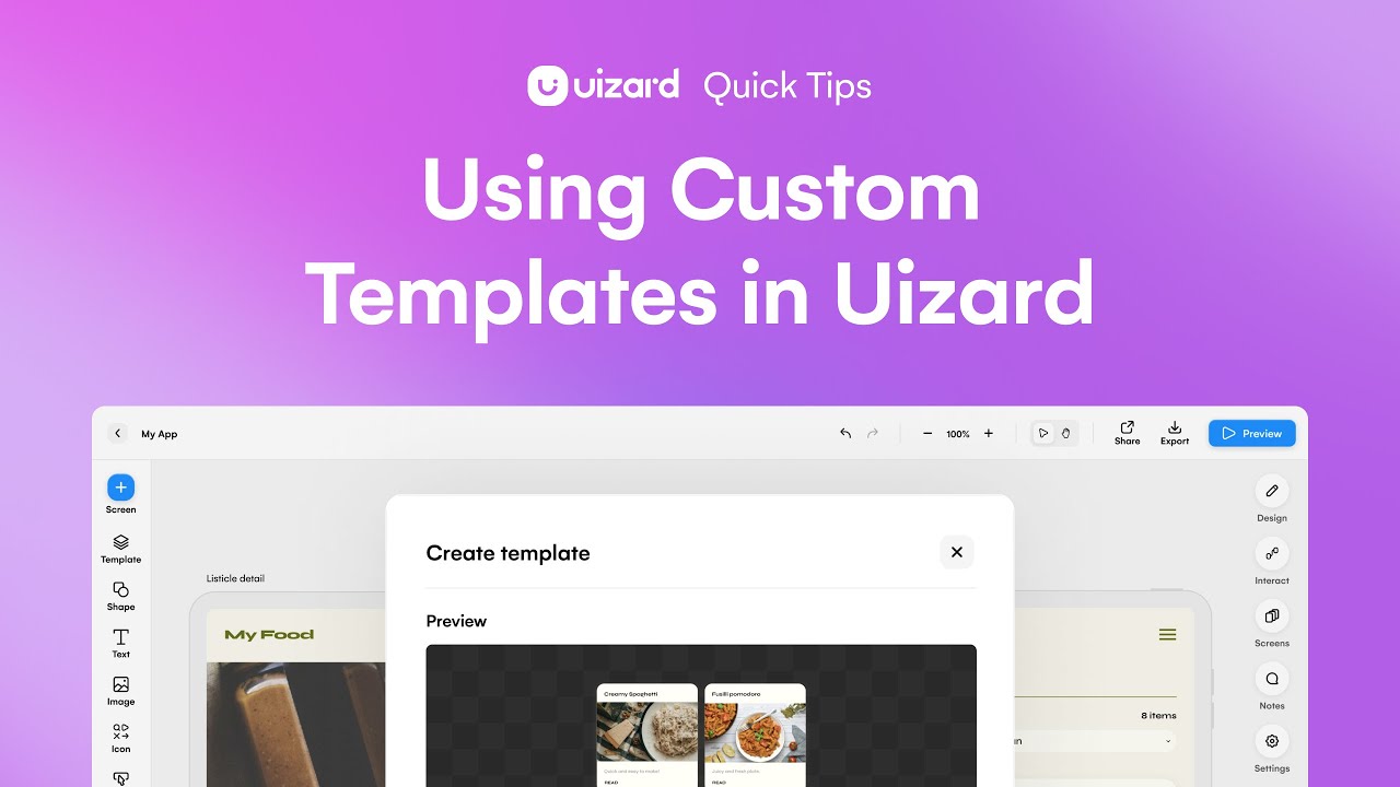 Using Custom Templates In Uizard