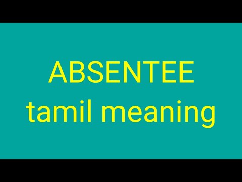 ABSENTEE tamil meaning/sasikumar