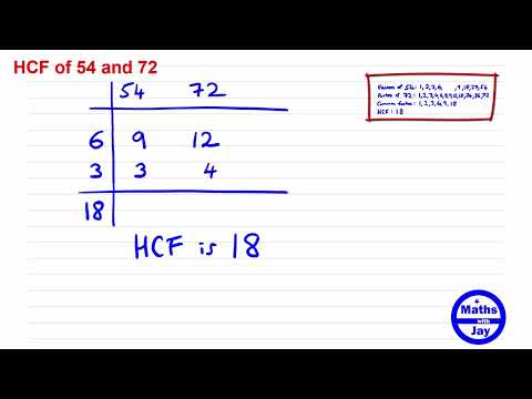 HCF of 54 and 72