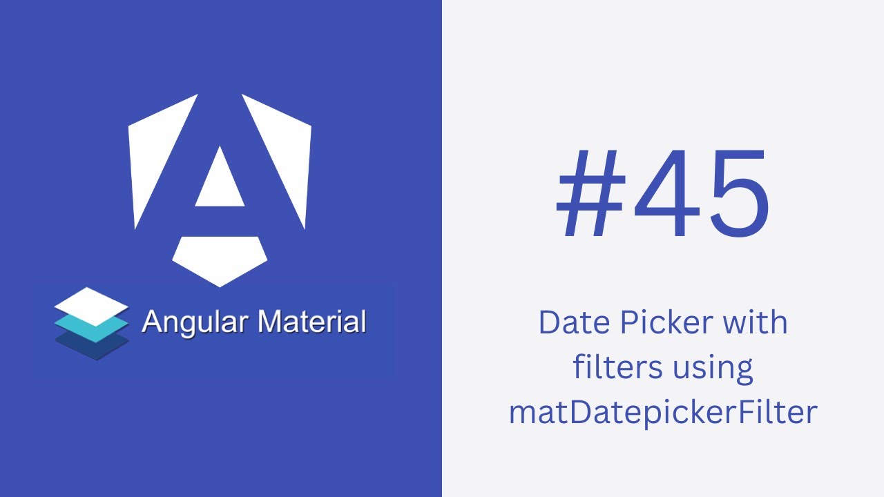 Date Picker with filters using matDatepickerFilter