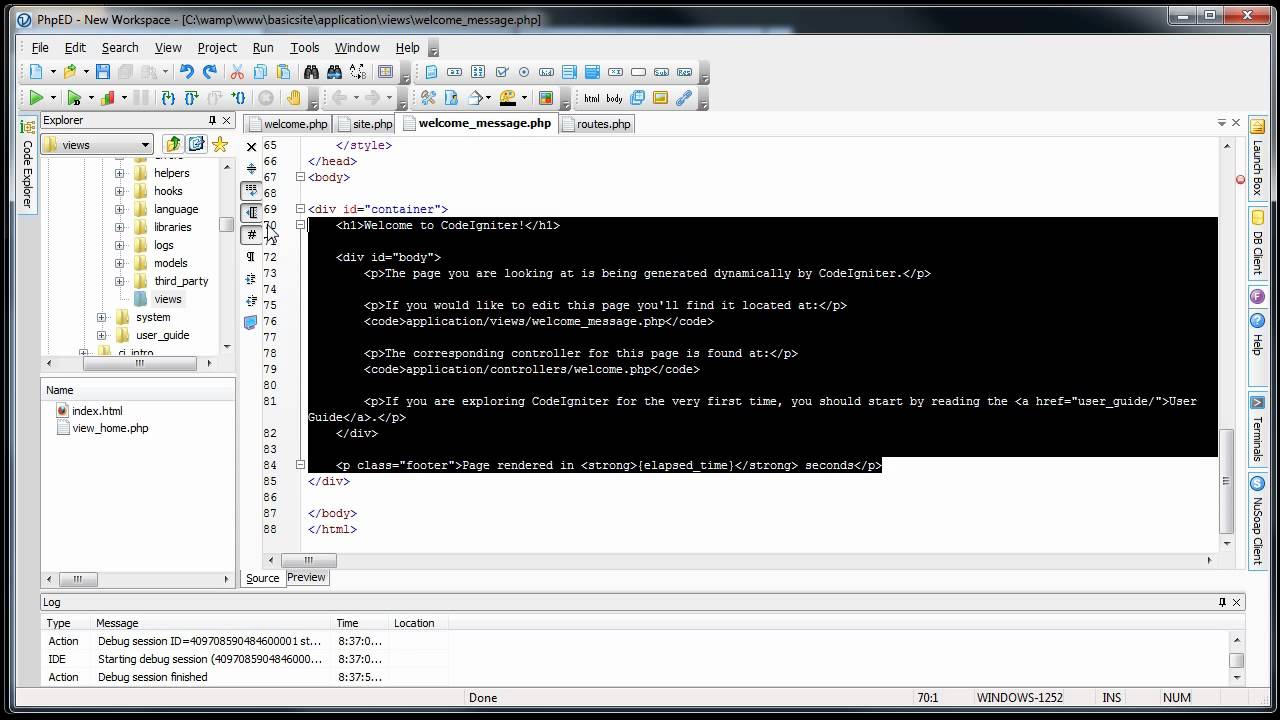 CodeIgniter Tutorials: Basic Website - Getting Started (Part 1/8)