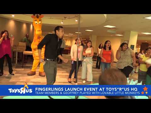 (REUPLOAD) Toys"R"Us Plays with Fingerlings and a Banana Pinata at Launch Event