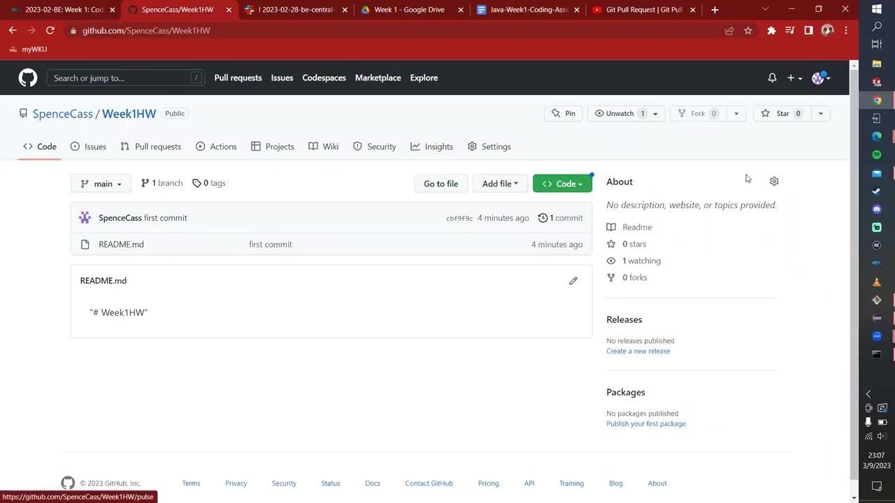 Week 1 Homework - Back End Developing GitHub Tutorial