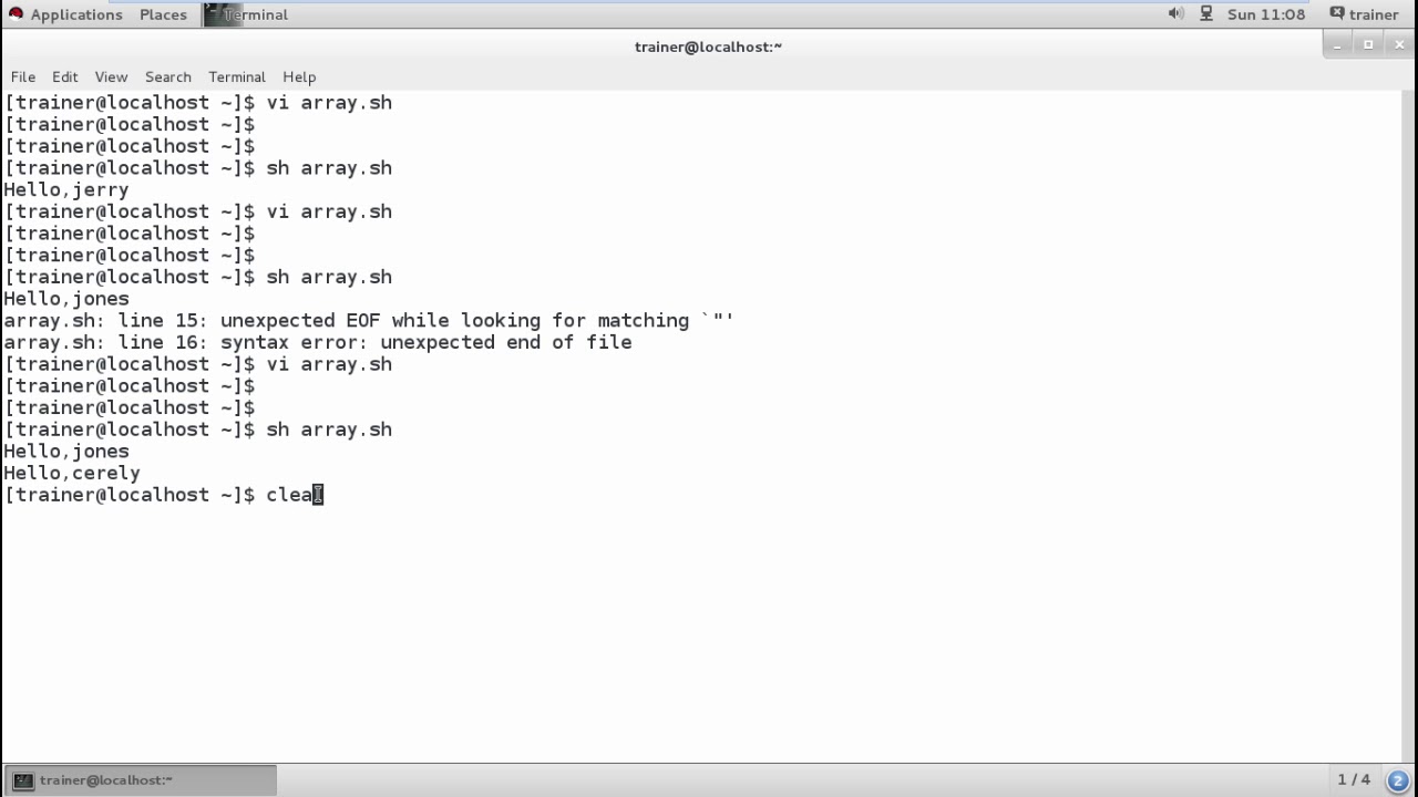 Linux - Shell arrays