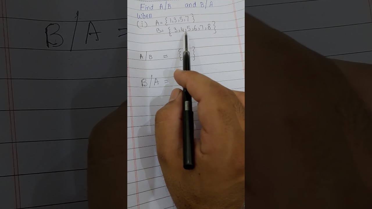 Find A/B and B/A from the given sets A and B. #Sets #maths