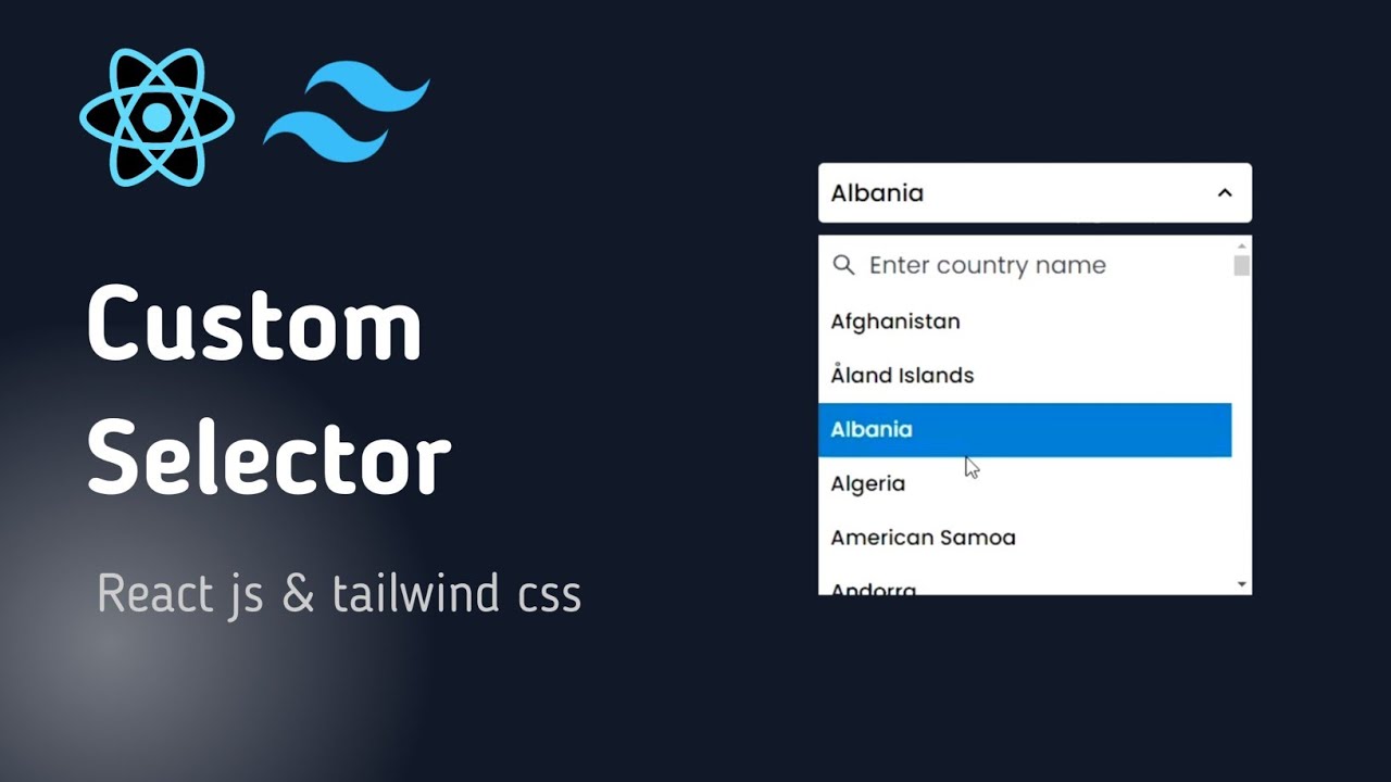 Custom Dropdown Select Menu With Reactjs and Tailwind CSS | React js and tailwind css