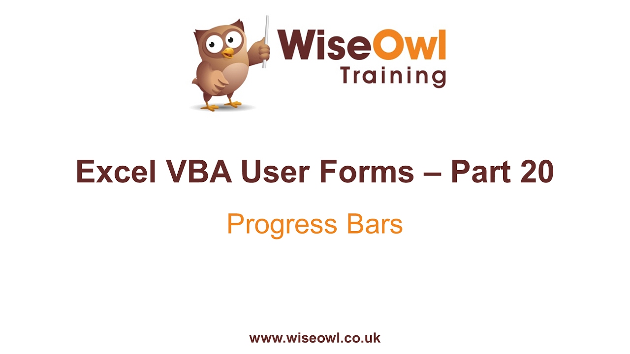 Excel VBA Forms Part 20 - Progress Bars