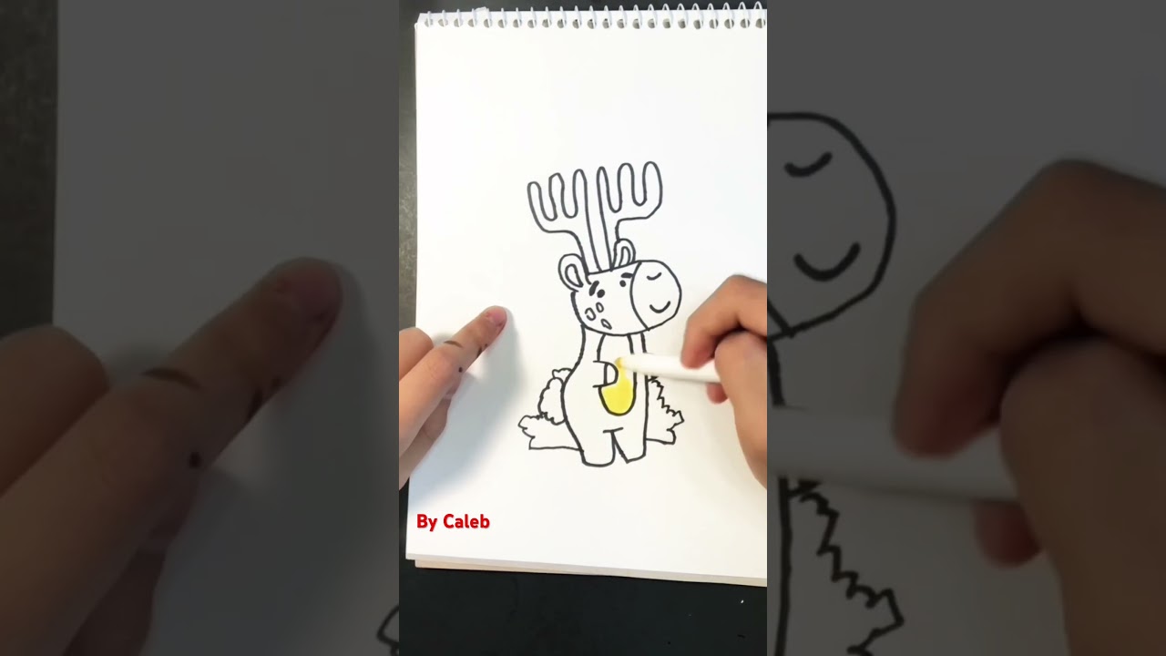 Drawing a Cartoon Elk#shorts