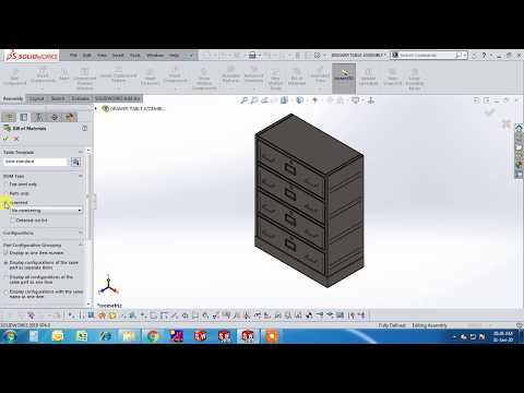 Create BOM with thumbnails by model in Solidworks | Value Engineering