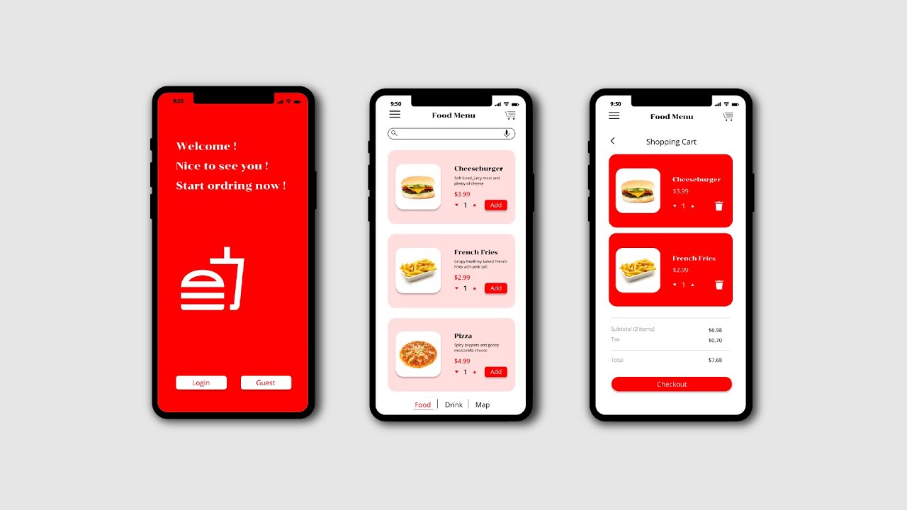 Food Menu App Prototyping