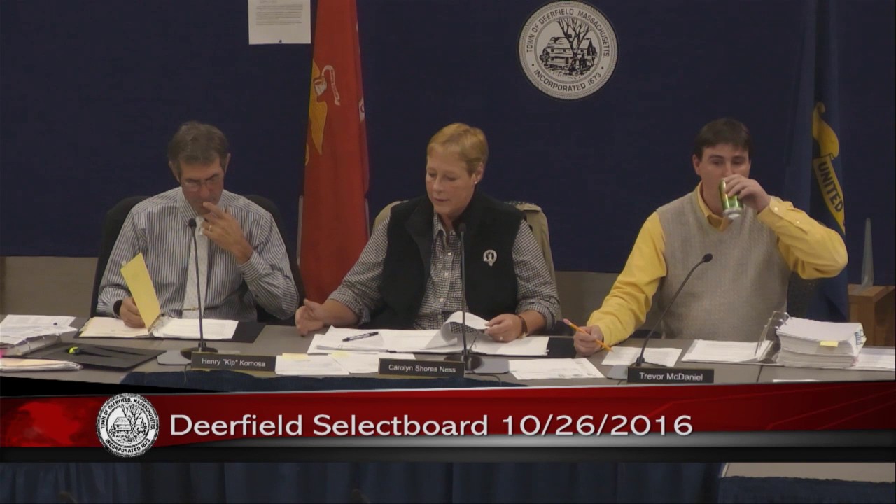 Deerfield Selectboard - October 26, 2016