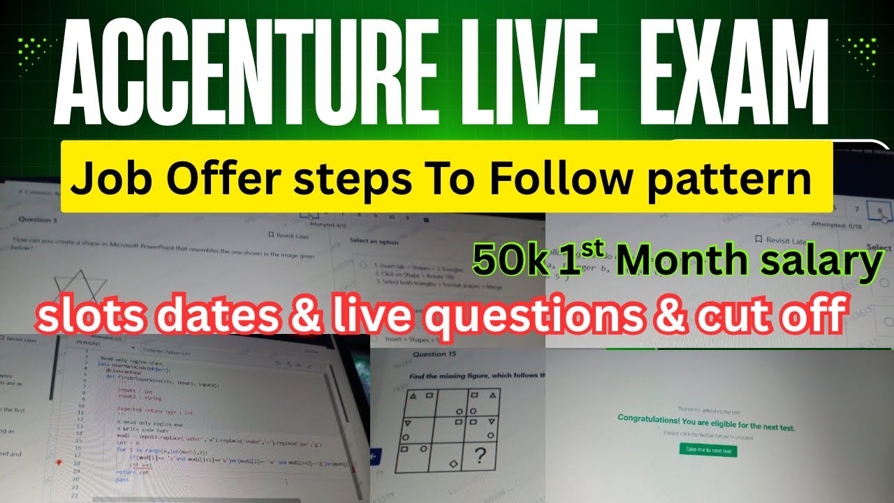 Accenture associate software engineer live Exam pattern 🔥 follow Job Offer accenture assessment 2025