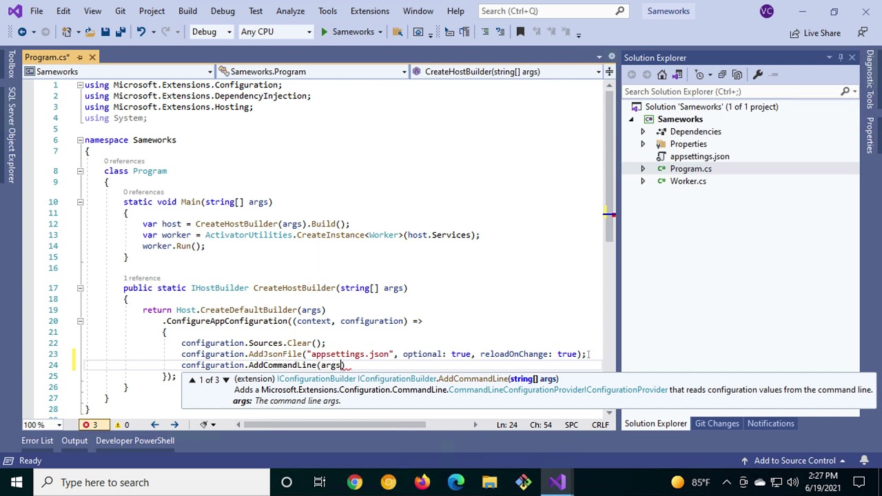 07 - .NET Core Console Application - Command Line Arguments