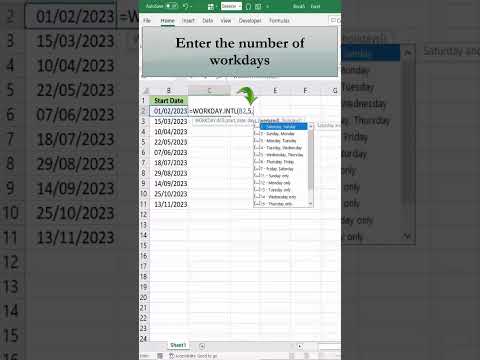 How to Use the WORKDAY.INTL Function in Excel