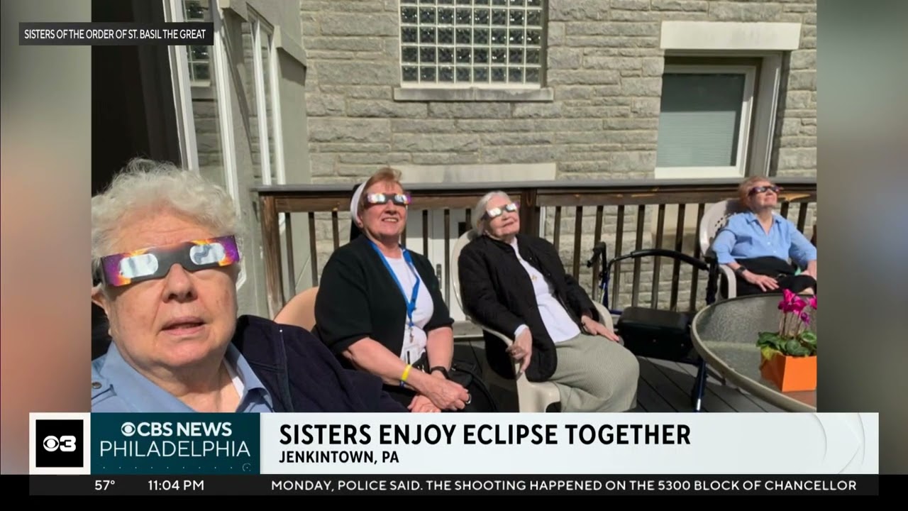 Sisters of the Order of Saint Basil the Great watch the Solar Eclipse