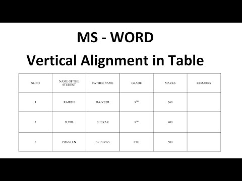 How to Vertically Align Text in MS Word Tables || Table Center alignment