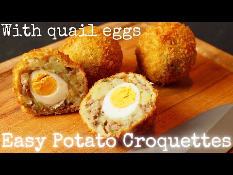 Quail Egg Potato Croquettes Korokke recipe (うずら入りコロッケ) | Kurumicooks Japanese cooking