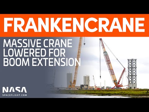 LR 11350 "Frankencrane" Prepared for Boom Extension | SpaceX Boca Chica