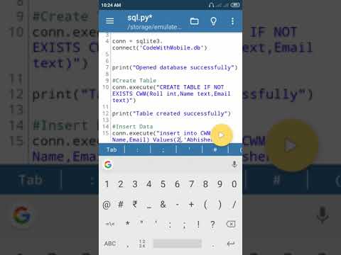 Sqlite3 In Pydroid #shorts