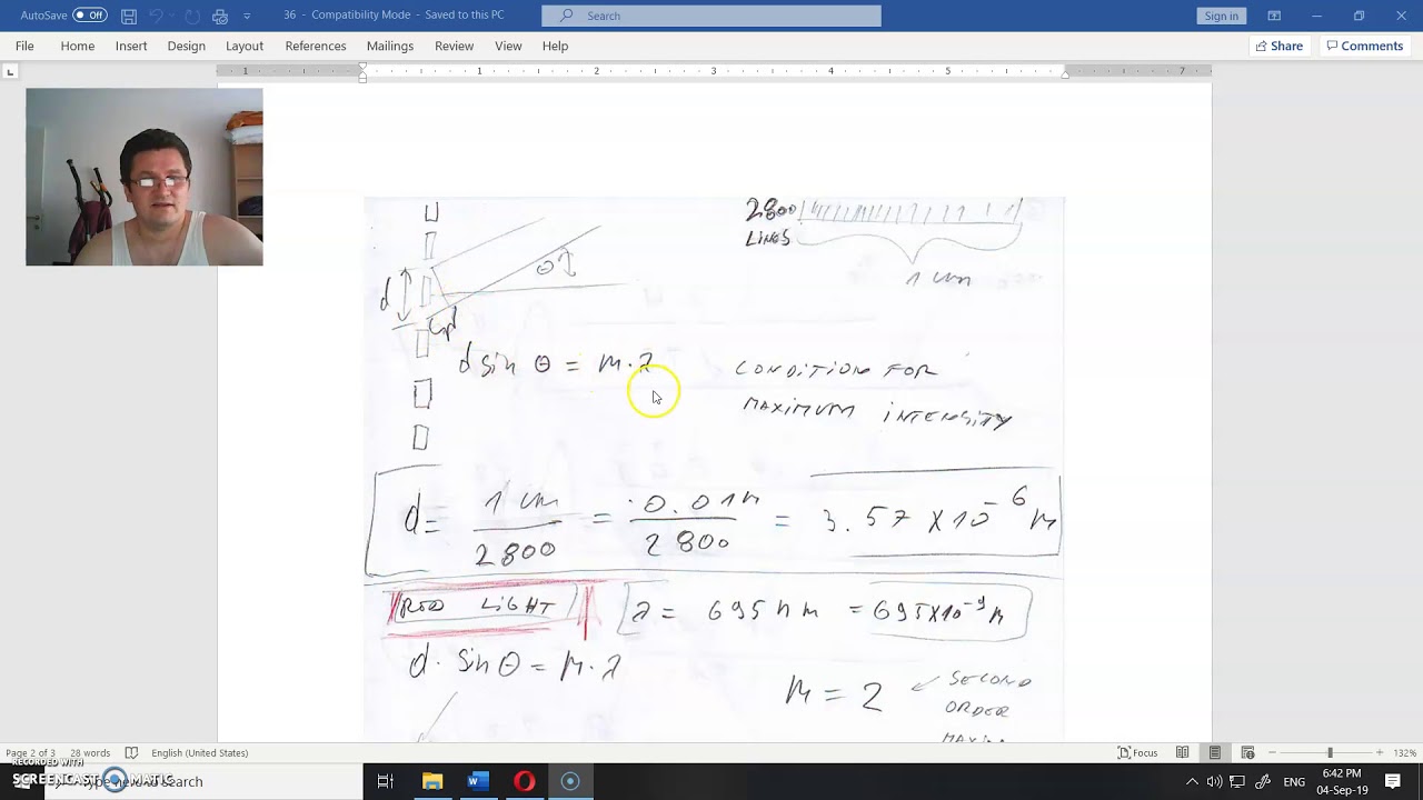 36. assignment (diffraction grating )