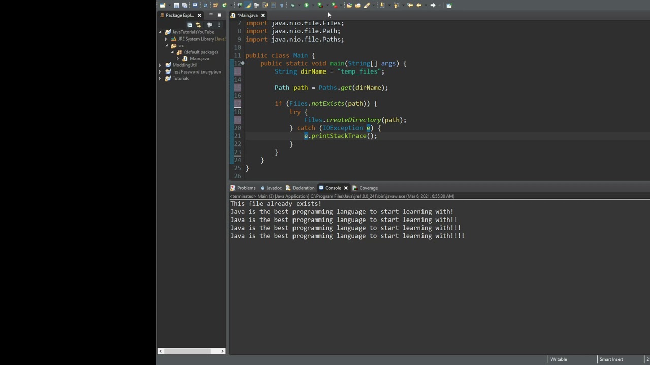 Java - #18 - Creating Directories