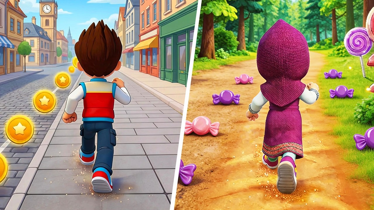 Masha And The Bear Run VS Paw Patrol Ryder Subway Runner, Masha and Bear Game, Subway Surfers Games