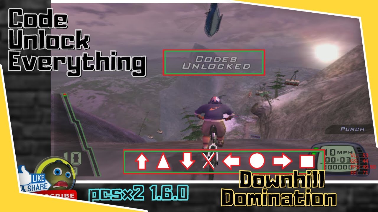 Downhill PS2 - Unlock Code All Characters