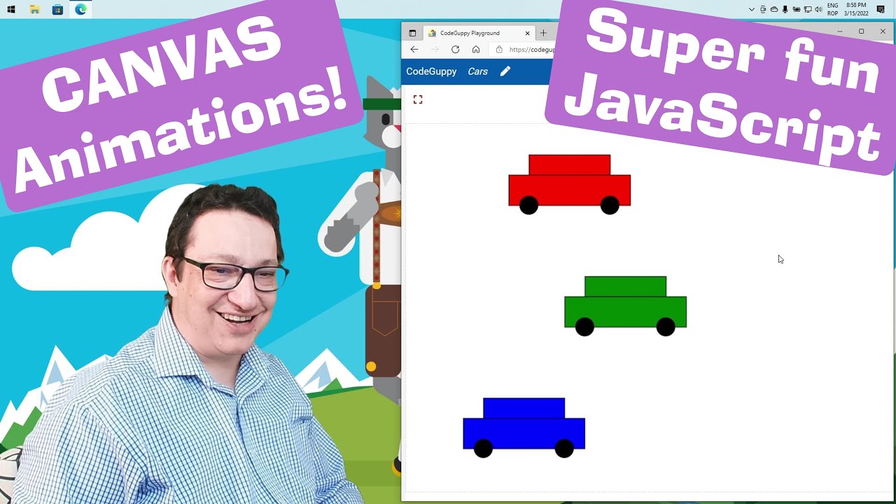JavaScript tutorial 11/24: Animations on the canvas | Fun projects | Coding for beginners