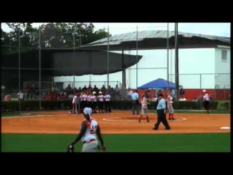 #17 Caroline Taylor smashes a 3 run shot..est. 275 ft.