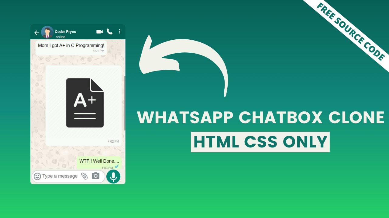 WhatsApp Chat Box Clone Html Css | WhatsApp Clone