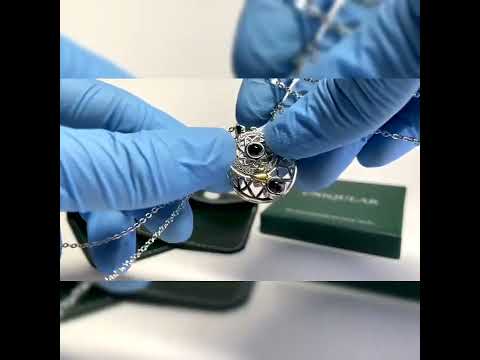 Sterling Silver Personalized Photo Projection Necklace-Matching Necklaces For Couple-Moon & Sun