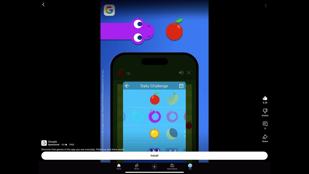 Snake game ad from Google