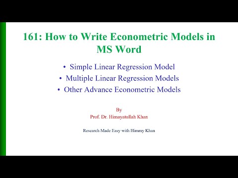 161 How to Write Econometric Models in MS Word