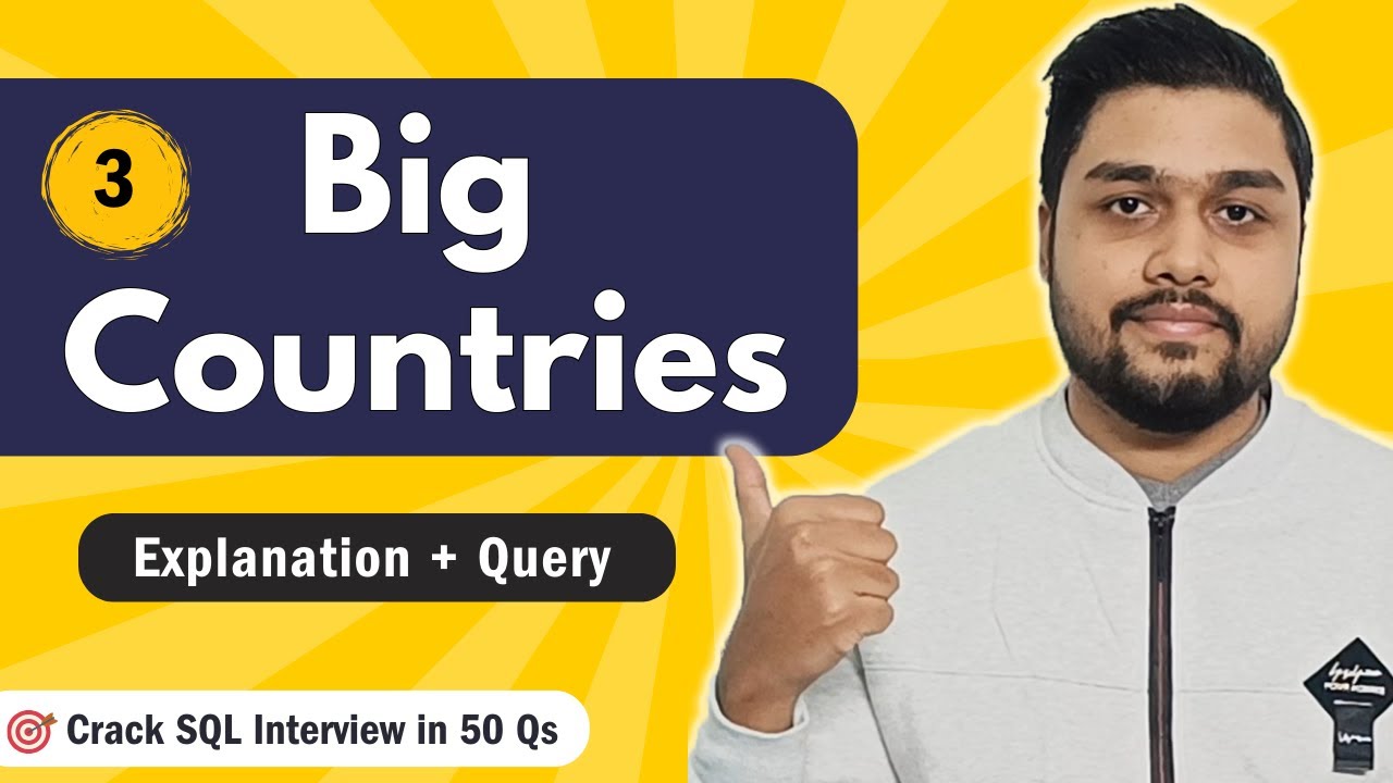 Big Countries | Leetcode 595 | SQL_50 Study Plan | Crack SQL Interviews in 50 Qs  #mysql #leetcode