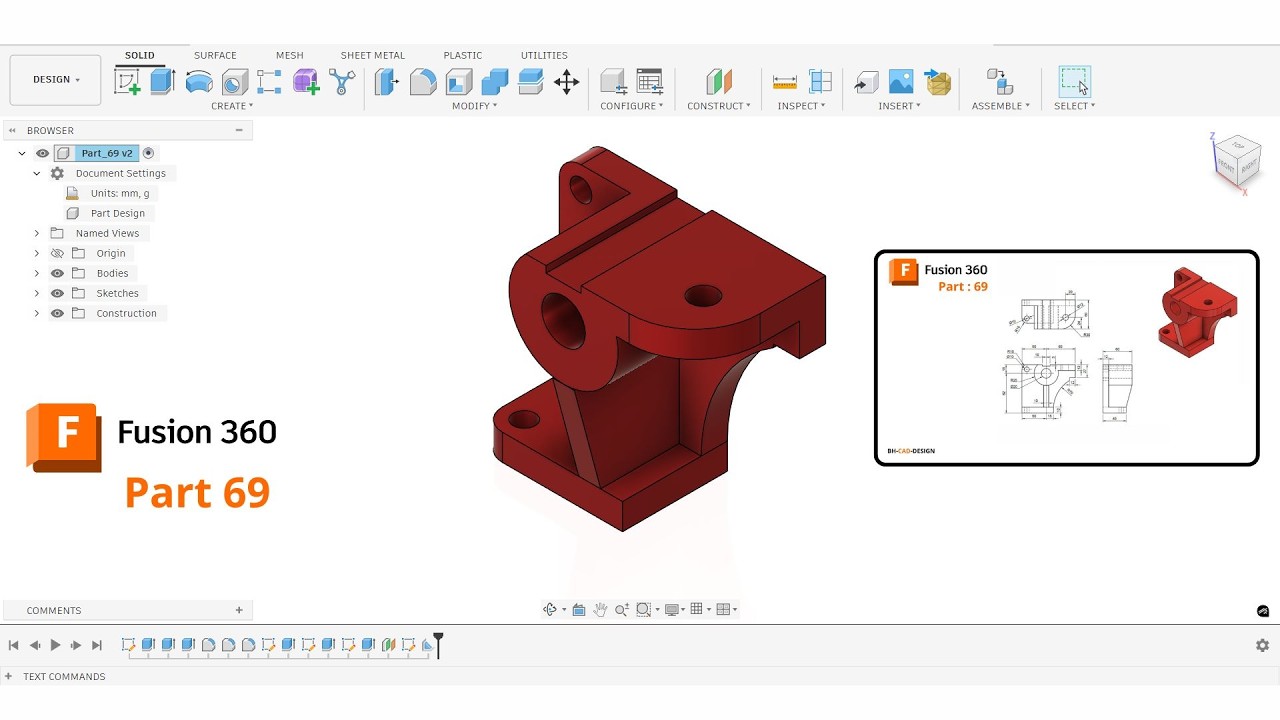 Fusion 360 tutorial 3D Modeling: Part 69