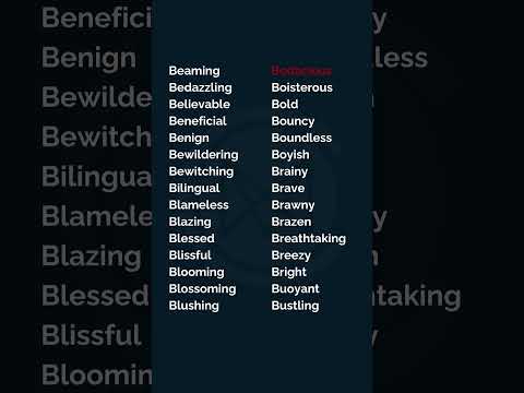 Positive adjectives beginning with B  #adjectives #adjective #adjectivesinenglish #vocabulary