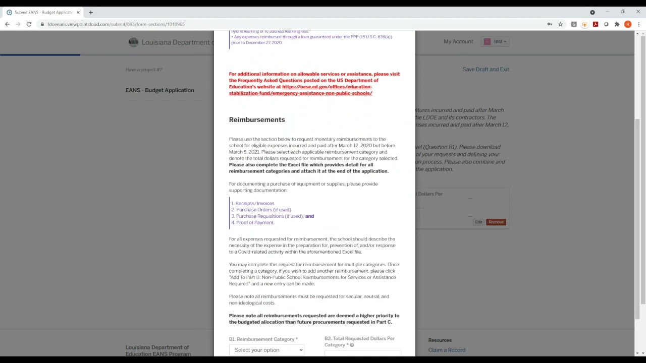Phase 2 - EANS Budget Application Walkthrough