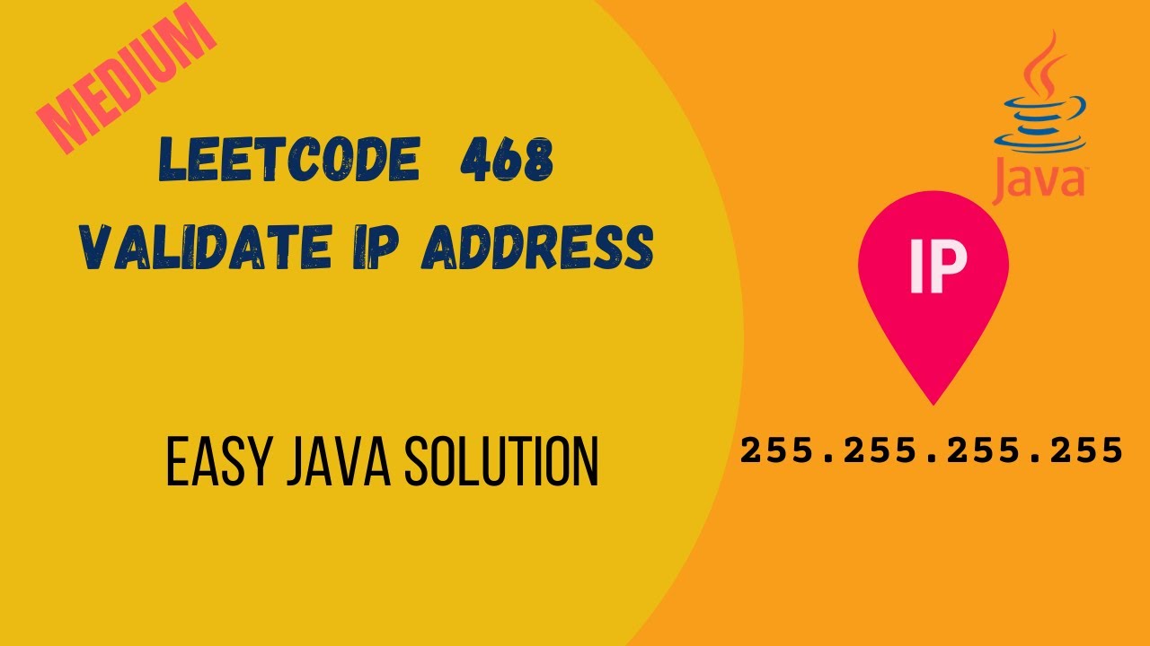 Leetcode 468 Validate IP Address Java Solution
