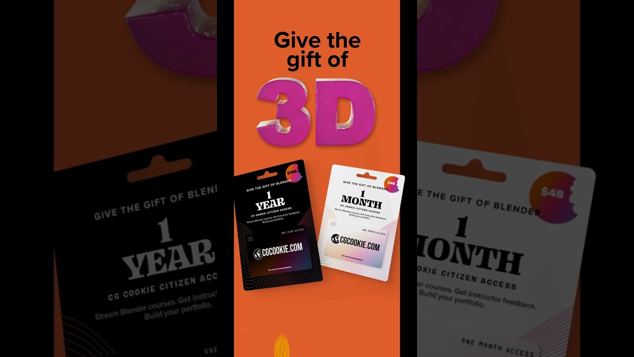 Give the gift of Blender.  Announcing CG Cookie Gift cards just in time for the holidays!