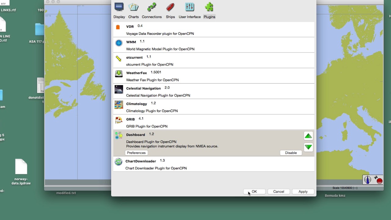 Display Cursor Position in OpenCPN
