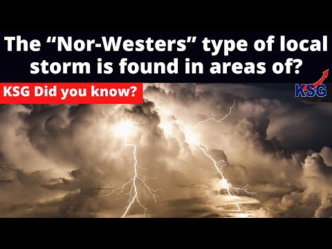 KSG DYK - The “Nor-Westers” type of local storm is found in areas of? #SHORTS #UPSC #IAS