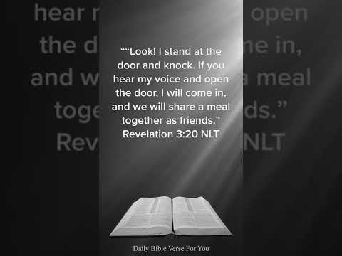Revelation 3:20 (NLT) #BibleVerse #DailyVerse #fyp #manifestation #GodIsGood #Bible #4u