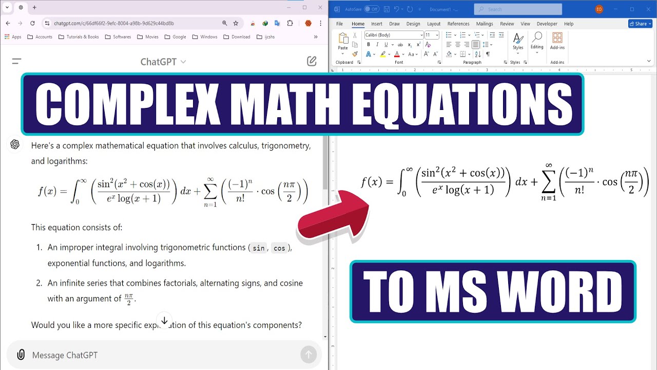 Cara Membuat dan Menyalin Persamaan Matematika Kompleks dari ChatGPT ke Microsoft Word Menggunaka...