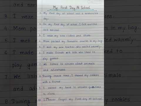 10 Lines Essay On My First Day At School π« In English
