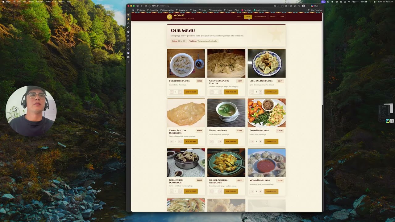 Building a Full-Stack Restaurant App with Django — Menu, Cart, Reservations & Payments