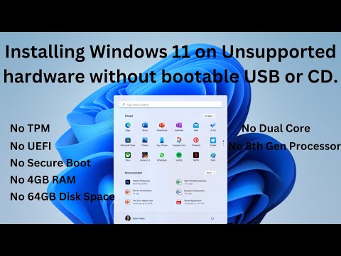 Installing Windows 11 on Unsupported hardware without USB or CD | One Click Method | 2023 | English.