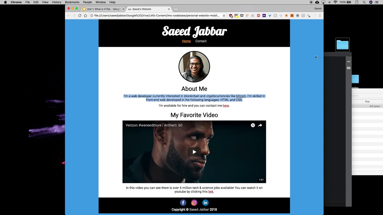 HTML Unit 1 Exercise 1