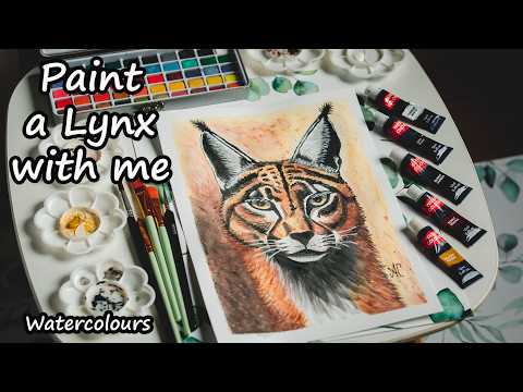 PAINT A LYNX PORTRAIT WITH ME | Let's chat while I create this watercolour painting